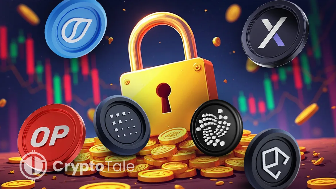 Top Token Unlocks For This Week: FET, IOTA, OP, SUI, dYdX & ENA